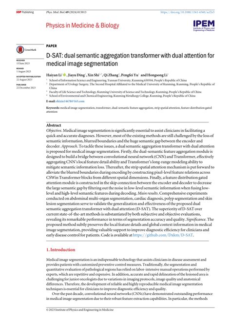 d sat dual semantic aggregation transformer with dual attention for