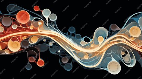 Premium Ai Image Abstract Art Flowing Interconnected Shapes