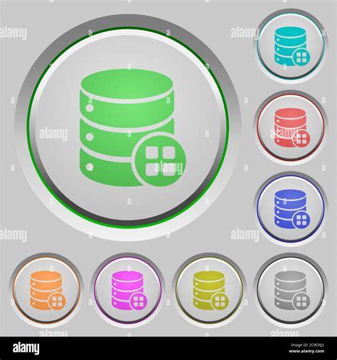 Database Modules Color Icons On Sunk Push Buttons Stock Vector Image And Art Alamy