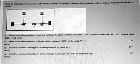 solved refer the following network scenario and write the command or