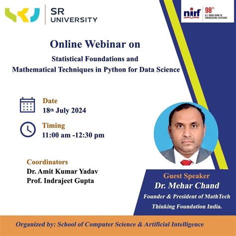 Csandai Sru On Linkedin Datascience Pythonprogramming Statistics Mathematics Techwebinar