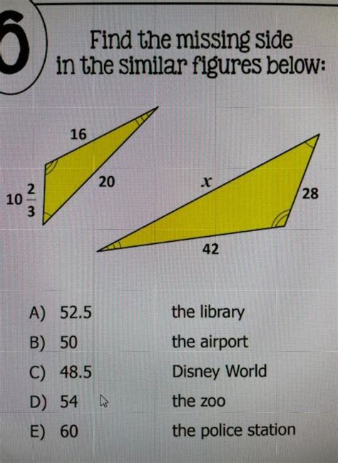 Solved 1 Find The Missing Side In The Similar Figures Below Chegg Com