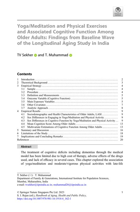 Pdf Yogameditation And Physical Exercises And Associated Cognitive