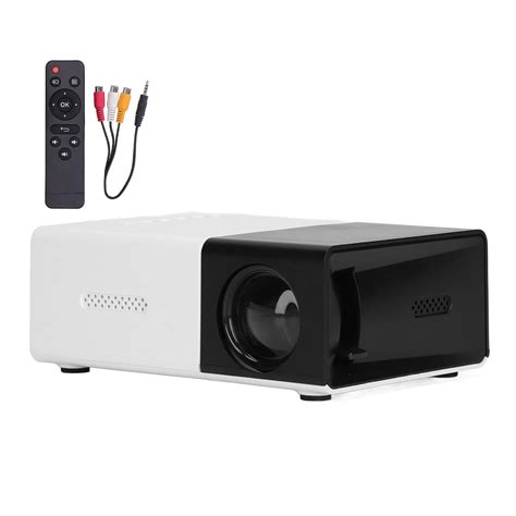 Portable Projector Built In Speakers Diffuse Reflection Imaging Rich Interface Black Mini