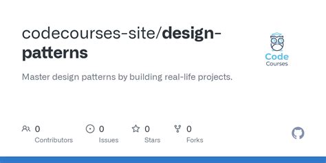 GitHub Codecourses Site Design Patterns Master Design Patterns By Building Real Life Projects