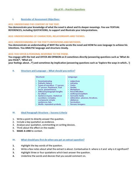 Life Of Pi Practice Questions Pdf