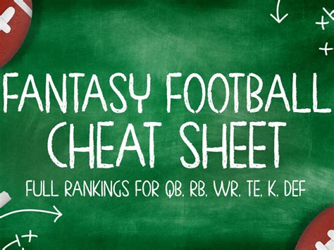 Nfl Cheat Sheet Printable Printable Letters