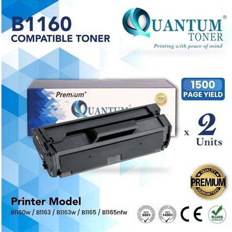 2x Premium Compatible Laser Toner Dell B1160 B 1160 Black Cartridge For