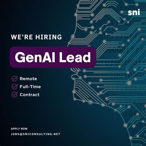🤖 Hiring Genai Lead Remote Sni