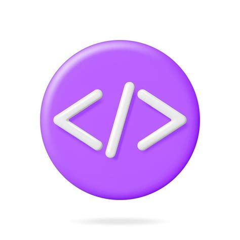 3d Code Icon Isolated On White Render Python Or Java Api Symbols