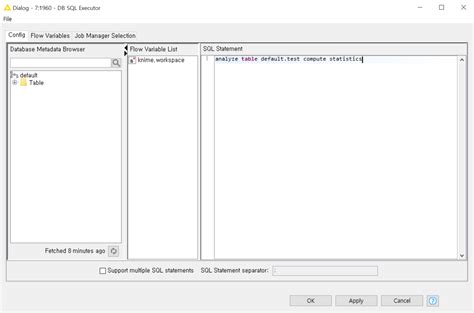 DB SQL Executor Node Result KNIME Analytics Platform KNIME Community Forum