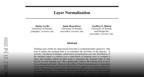 Paper Page Layer Normalization
