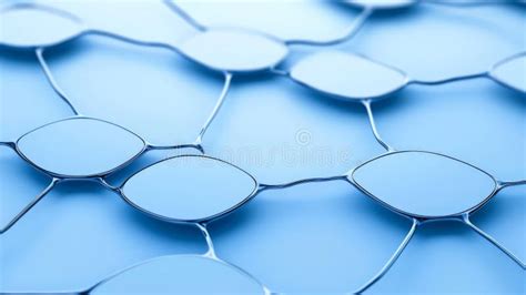 Abstract Network Of Connected Hexagonal Shapes With Glowing Edges