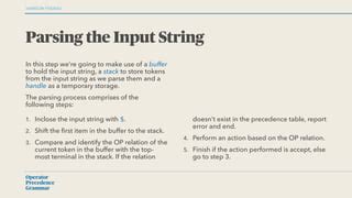 Operator Precedence Grammar PPT
