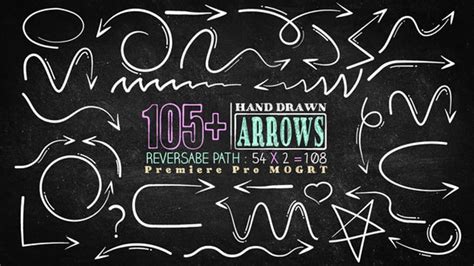 105 Hand Drawn Arrow Pack Mogrt Elements Ft Arrow Transition And Arrow Envato