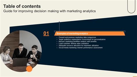 G175 Table Of Contents Guide For Improving Decision Making With Marketing Analytics Mkt Ss V Ppt