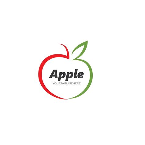 애플 로고 아이콘 벡터 일러스트 디자인 프리미엄 벡터