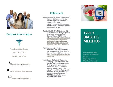 Type 2 Diabetes Brochure Contact Information West Coast United