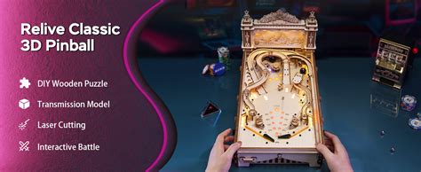 Rokr Diy Pinball Machine For Adults 3d Wooden Puzzles For Adults