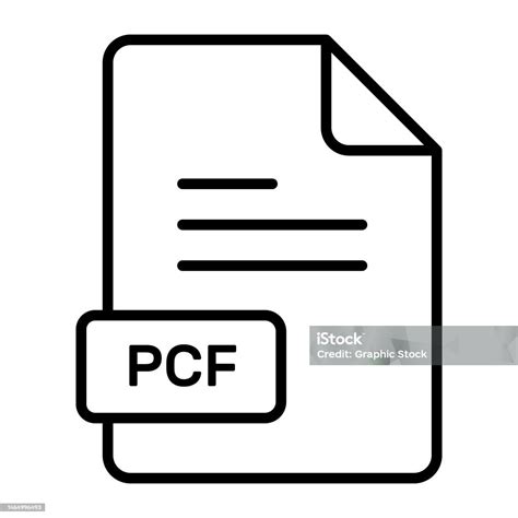 An Amazing Vector Icon Of Pcf File Editable Design Stock Illustration