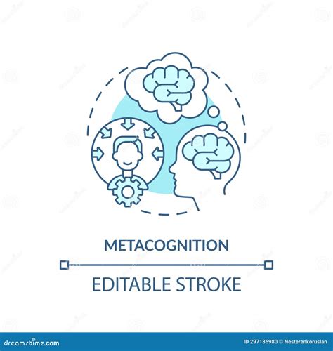 Thin Line Blue Icon Metacognition Concept Stock Vector Illustration Of Icon Thin 297136980