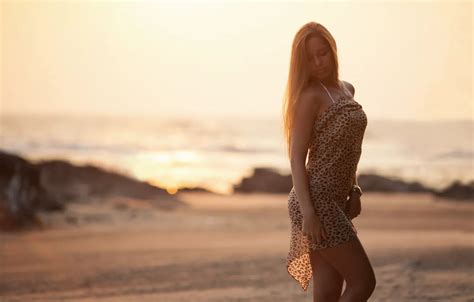 Wallpaper Sea Beach The Sun Landscape Sexy Pose Model Makeup For