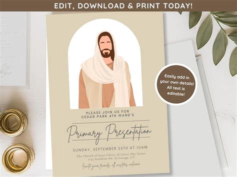 Lds Primary Program Invitation Primary Presentation Template Primary Presentation Editable