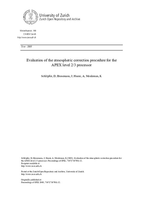 Pdf Evaluation Of Atmospheric Correction Procedures For Ocean Color Data Processing Using