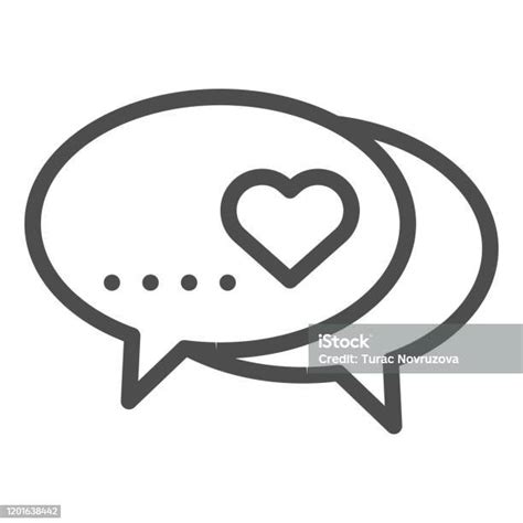 대화 라인 아이콘을 사랑합니다 흰색에 고립 된 심장 기호 그림과 낭만적 인 메시지 사랑 채팅 연설 버블 개요 스타일 디자인 웹 및 응용 프로그램을 위해 설계 Eps 10
