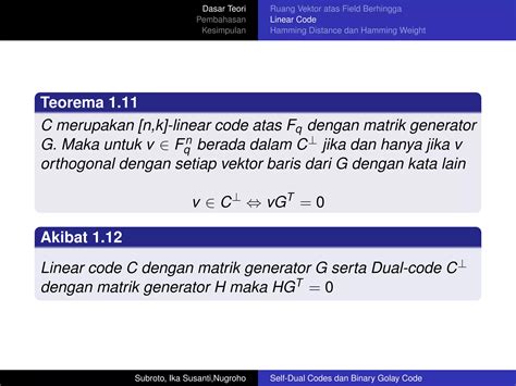 Self Dual Codes And Binary Golay Code Presentation Pdf
