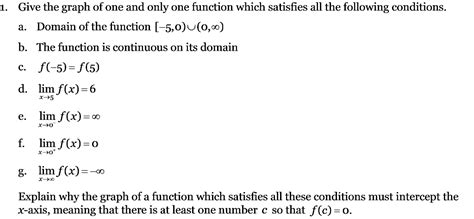Solved Give The Graph Of One And Only One Function Which