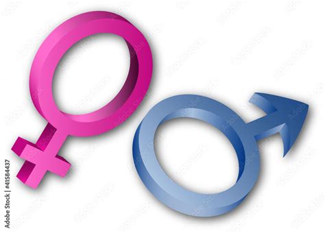 D Female And Male Sex Symbols Stock Vector Adobe Stock