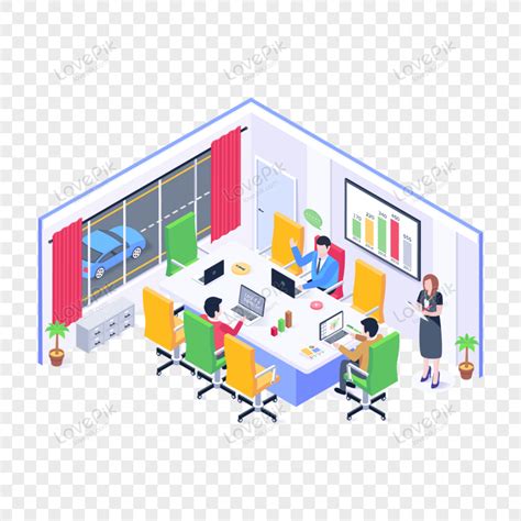 비 즈 니스 회의 등거리 도해 Png 일러스트 무료 다운로드 Lovepik