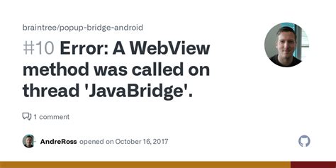 Error A Webview Method Was Called On Thread Javabridge · Issue 10