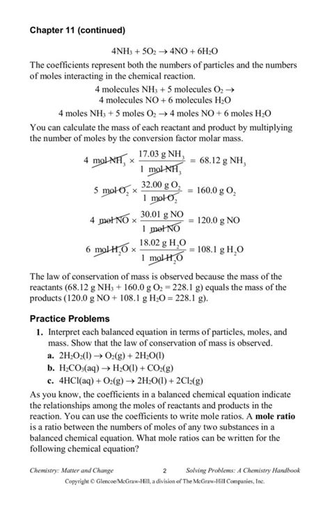 Chapter 11 Stoichiometry 111 Defining Stoichiometry Pages 1 — Db