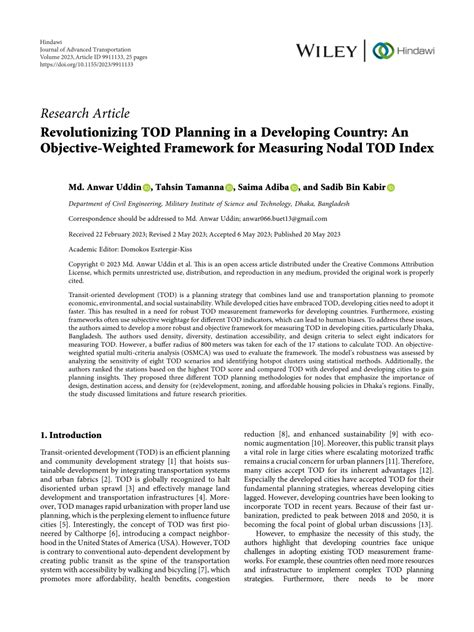 Pdf Revolutionizing Tod Planning In A Developing Country An