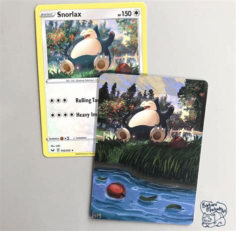 Snorlax Card By Barbaramachadoart On Deviantart