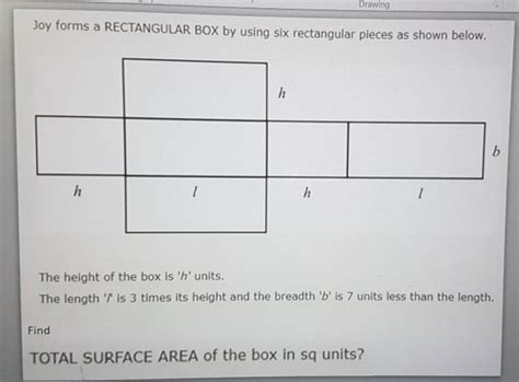 Joy Forms A Rectangular Box By Using Six Rectangular Pieces As Shown Belo