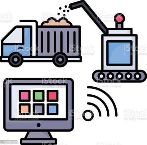 정밀 농업 및 텔레매틱스 개념 원격 기계 벡터 아이콘 디자인 스마트 농업 기호 전자 농업 기호 디지털 농업 혁명 스톡 일러스트 레이 션 Led 조명에 대한 스톡 벡터 아트