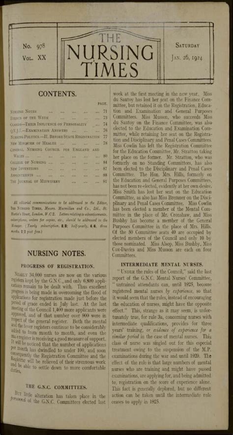 Issue 978 1924 01 26 Nursing Times
