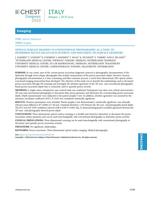 Pdf Optical Surface Imaging Vs Conventional Photography As A Tool To