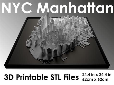 3d Manhattan World Map 3d Nyc 3d Print Stl File New York City