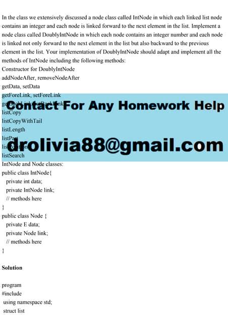 In The Class We Extensively Discussed A Node Class Called Intnode Inpdf