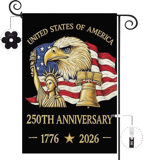 250 Years America Double Sided Garden Flag 125x18 Inch 250th