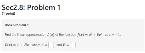 solved find the linear approximation l x of the function
