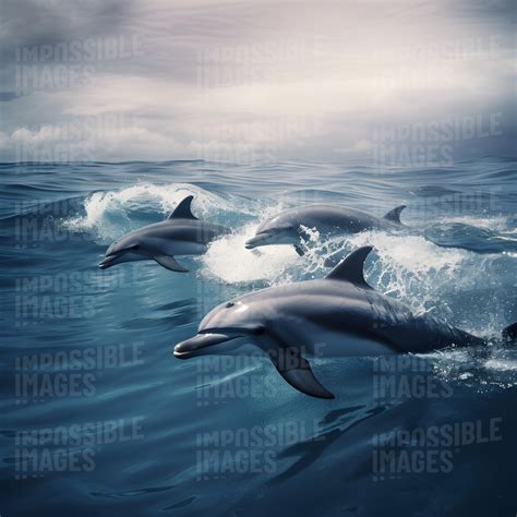 Dolphins Swimming In The Ocean Impossible Images Unique Stock