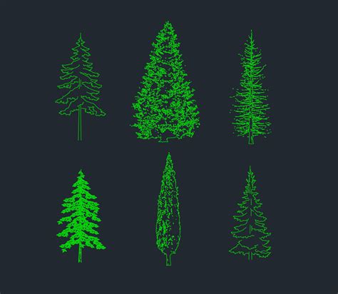 Christmas Tree Cad Blocks Drawing Of Christmas Tree