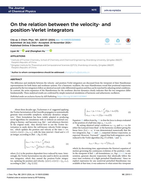 On The Relation Between The Velocity And Position Verlet Integrators