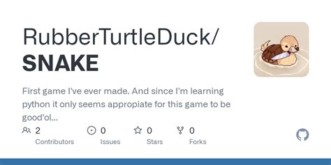 GitHub RubberTurtleDuck SNAKE First Game I Ve Ever Made And Since I M Learning Python It