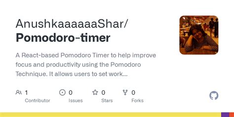 Github Anushkaaaaaasharpomodoro Timer Pomodoro Timer ⏳ A React Based Pomodoro Timer To Help